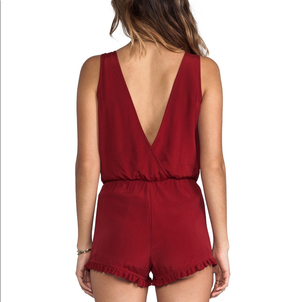 Winston White Ryder Solid Burgundy Red Romper M - Gem